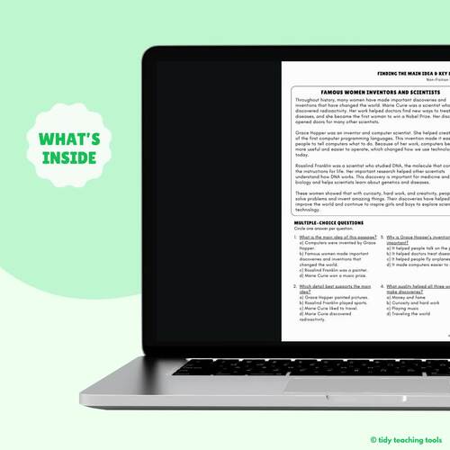 10 x Find the Main Idea Passages Non-Fiction Reading Comprehension ...