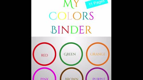 Circle, color matching, Interactive binder, folder, DTT printable ...