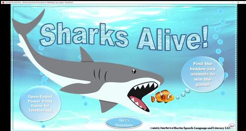 No Prep Sharks Alive! Power Point Game for Teletherapy | TPT