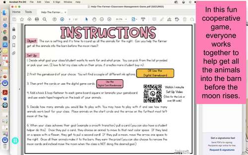 Cooperative Positive Classroom Management Games for Spring - Farm Animals