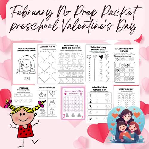 February NO PREP Packet (Preschool) Valentine's Day by EDUCATION IS FUN