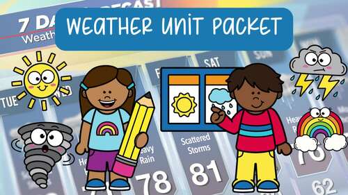 Weather Unit Worksheets Packet PreK Kindergarten First Grade TK No Prep ...