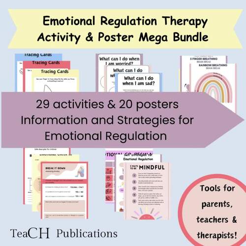 Emotional Regulation Therapy Activity and Poster Bundle by ...