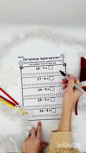 Christmas Math Practise Activities Learn to Add & Subtract Kindergarten