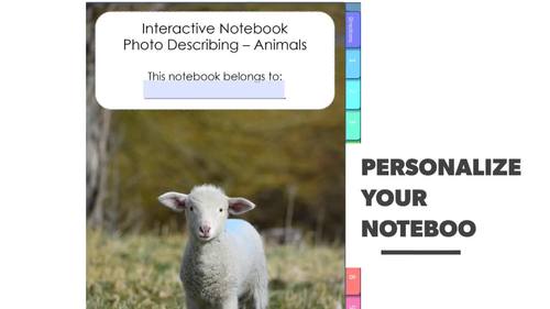 Interactive Notebook Photo Describing - Animals (NO PRINT DIGITAL)