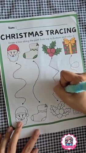 Engaging Kindergarten Christmas Fine Motor Tracing Worksheets for ...
