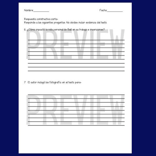 Científico Alexander Graham Bell – Biografía Pasaje de Lectura y ...