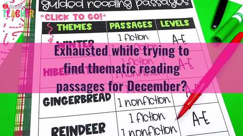 Kindergarten Leveled Reading Passages for December Guided Reading Small ...