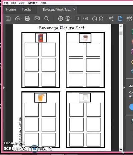Food: Beverage Independent Work Binder by Teach Love Autism | TpT