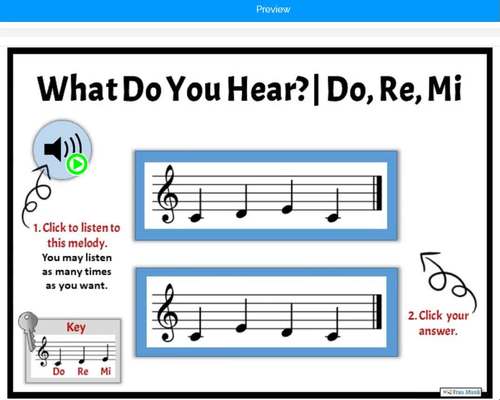 Ear Training Music Game Identify Melodic Patterns Boom Cards Key of C ...