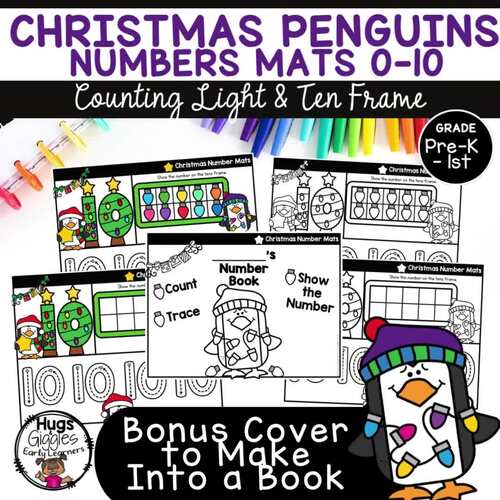 Christmas Number Mats | Counting Lights & Ten Frame 0–10 Math Center