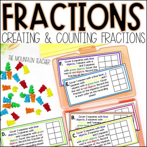 Creating Fractions Activity - 1st, 2nd or 3rd Grade Fraction Center