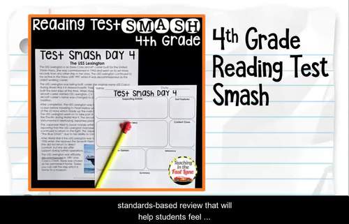 Distance Learning Printables Reading Test Prep 4th Grade | TpT