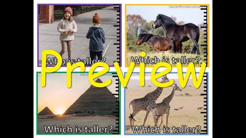 Which is taller? Shorter? -Task cards with Real Images | TPT