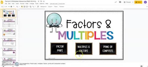 4th Factors Multiples Prime & Composite Interactive Math Google Slides ...