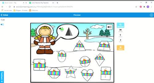 BOOM CARDS invierno: Figuras geométricas- Winter Distance Learning
