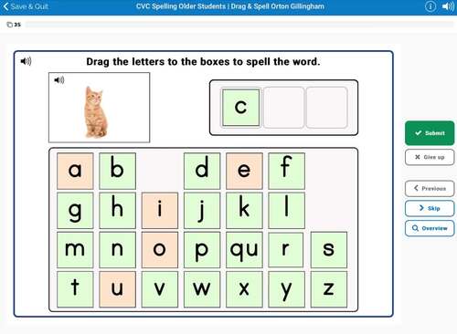 Short Vowel CVC Words Spelling for Older Students BOOM CARDS Orton ...