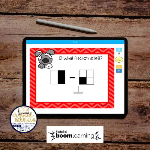 5NF1 Subtract Unlike Fractions Boom Cards™ | Distance Learning Digital ...