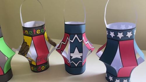 Juneteenth Lantern Craft Windsock Activities Coloring Pages by The ...