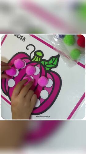 Calabazas Pompones. Pumpkin Rainbow. Pom poms Fine motor. Autumn. October