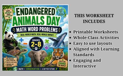 Save the Animals! Endangered Species Math Word Problems (Grades 2–8)