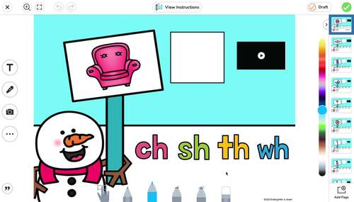 Beginning Digraphs Preloaded Seesaw™ Activity by Kindergarten is Sweet
