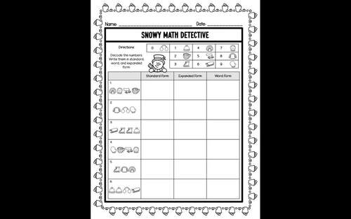 Winter Math Packet | 3rd Grade | Print and Go | No Prep! | TPT
