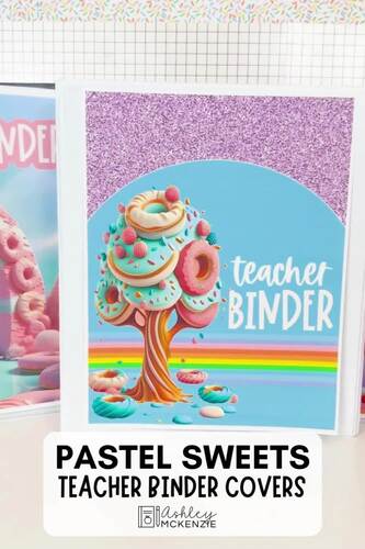Pastel Sweets Class Decor | Teacher Binder or Planner Covers & Spines