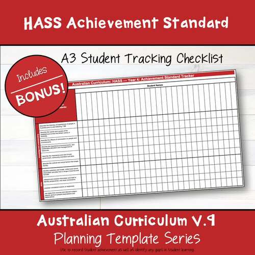 V9 Australian Curriculum HASS ACHIEVEMENT STANDARD CHECKLISTS – Year 4