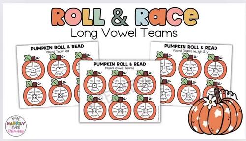 Fall Roll and Read Fluency Practice Games | Long Vowel Teams | TPT