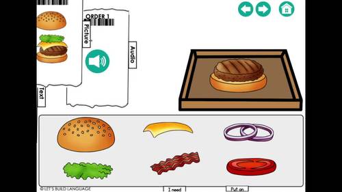 Burger Shop Language Activity Boom Cards: Filling Orders BUNDLE | TPT