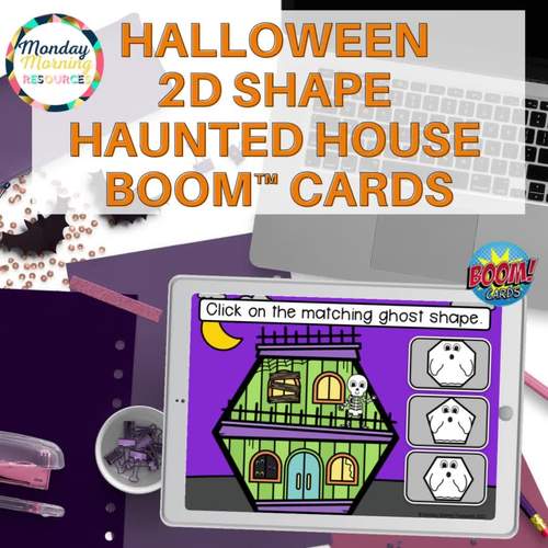 Boom Cards™ Halloween Math 2D Shape Haunted House & Ghost Match | TpT
