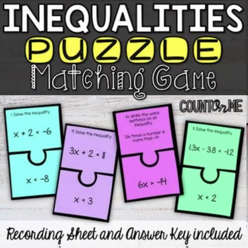 Inequalities Matching Game by Thriving Teacher Inc | TPT
