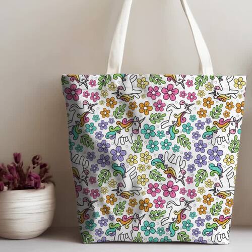 Rainbow Unicorn Seamless Digital Paper Pattern Colorful Daisy Flowers