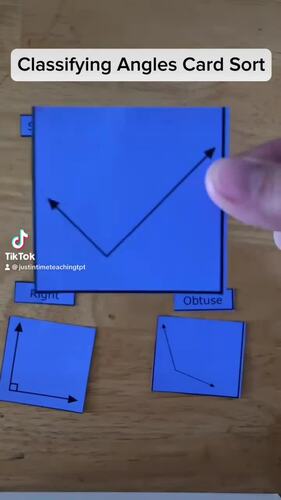 Classifying Angles Card Sort - Acute, Obtuse, Right, and Straight