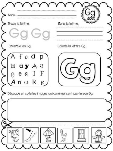 French Alphabet - Letter G / Alphabet - Lettre G doux by Caroline Joannette