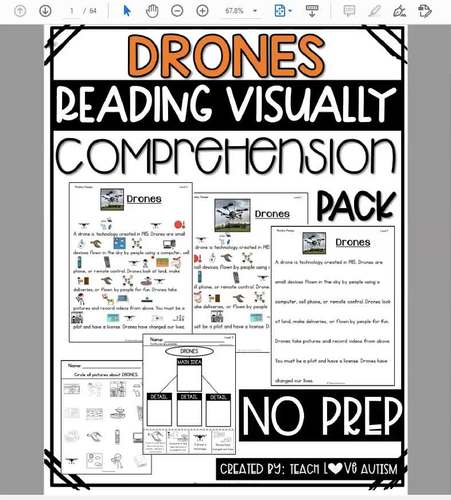 Drones Reading Comprehension Passages and Questions with Visuals