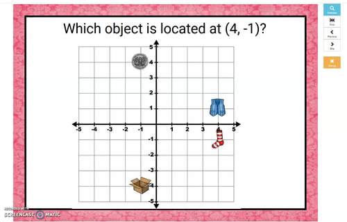 Coordinate Plane Four Quadrants Digital Interactive Boom Cards Distance ...