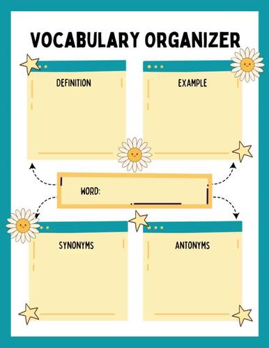 Vocabulary Word Graphic Organizer - Student Definition Worksheet ...