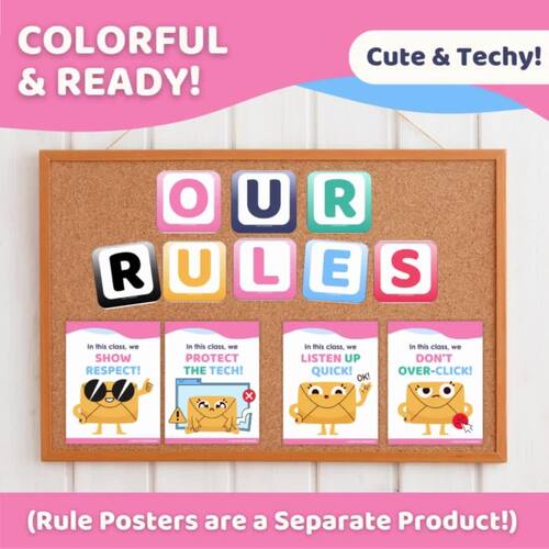 Cute Colorful Keyboard Technology Computer Bulletin Letters Set Easy ...