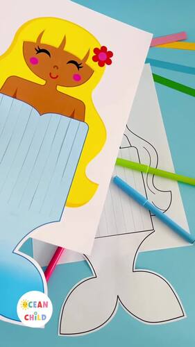 Mermaid Craft Printable Decorate A Mermaid Tail Fine Motor Activity ...