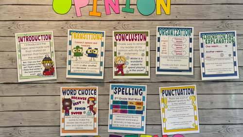 2nd Grade Opinion Writing Bulletin Board Set by The Self-Sufficient ...
