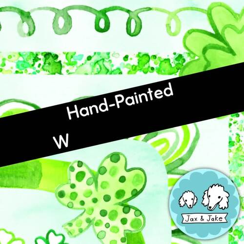 St. Patricks Day Watercolor Clipart Borders - March Clip Art Frames