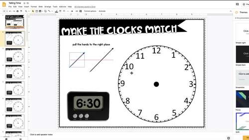Digital Telling Time Practice for Google Slides : DISTANCE LEARNING