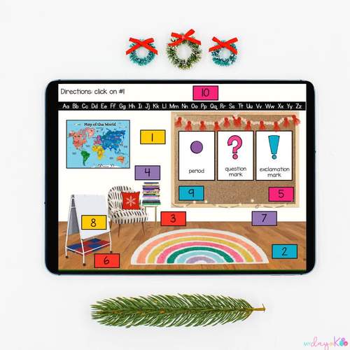 Digital Write the Room Google Slides | Gingerbread Man Punctuation Practice