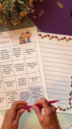 Writing Prompts, Fall theme, W 2.1, W 2.3 by BXC Creations | TPT