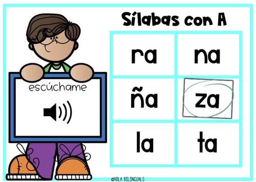 Identificando sílabas con A BOOM CARDS by Hola Bilinguals - Dayana Garcia