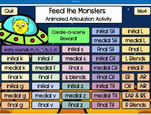 Feed the Monsters Speech Therapy Halloween Articulation Activity Boom ...