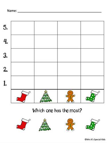 Count and Graph Christmas Theme by Mrs K's Special Kids | TPT