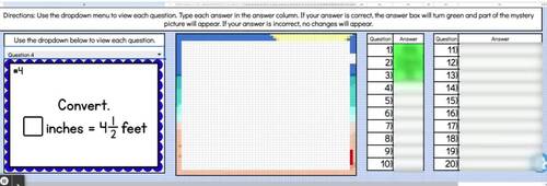 6th Grade Math End of Year Review Pixel Art Digital Mystery Picture